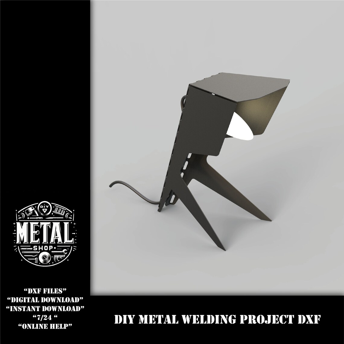 DIY Sheet Metal Desktop Lamp Welding Project Plans Dxf Files, Diy Weld ...