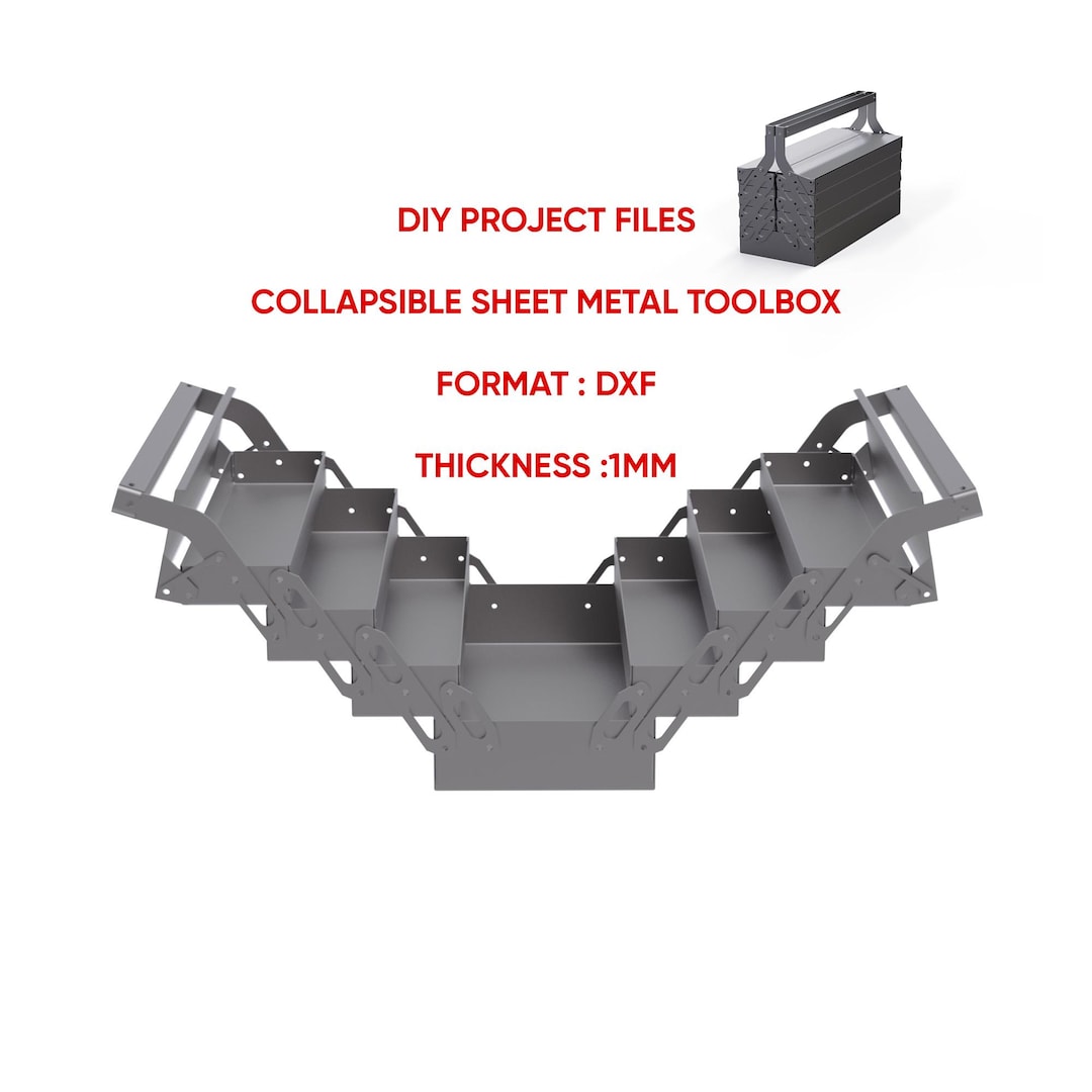 V1 Diy Collapsible Toolbox Sheet Metal Tool Organizer Dxf Files for ...