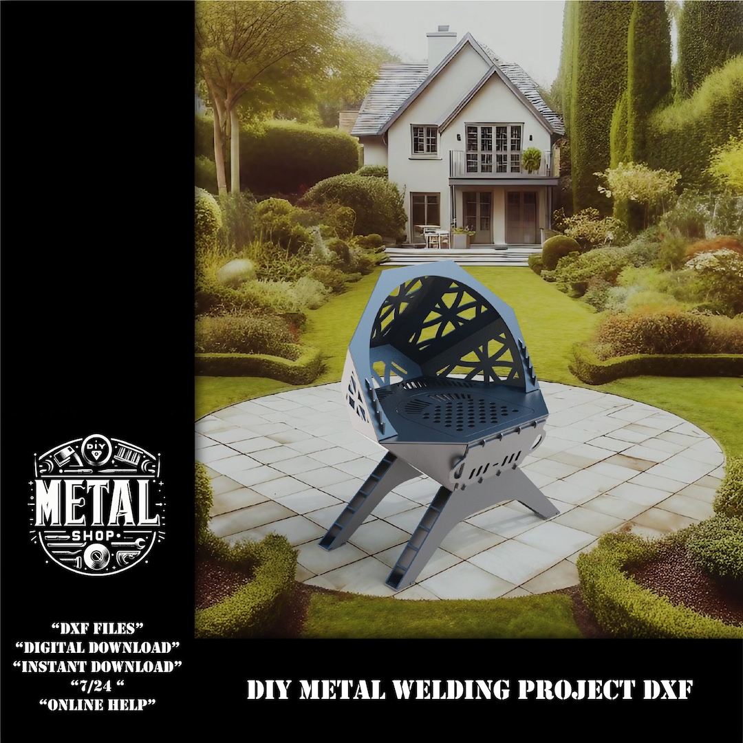 DIY Metal Barbeque Grill Firepit Welding Project Plans Dxf Bundle, Diy ...