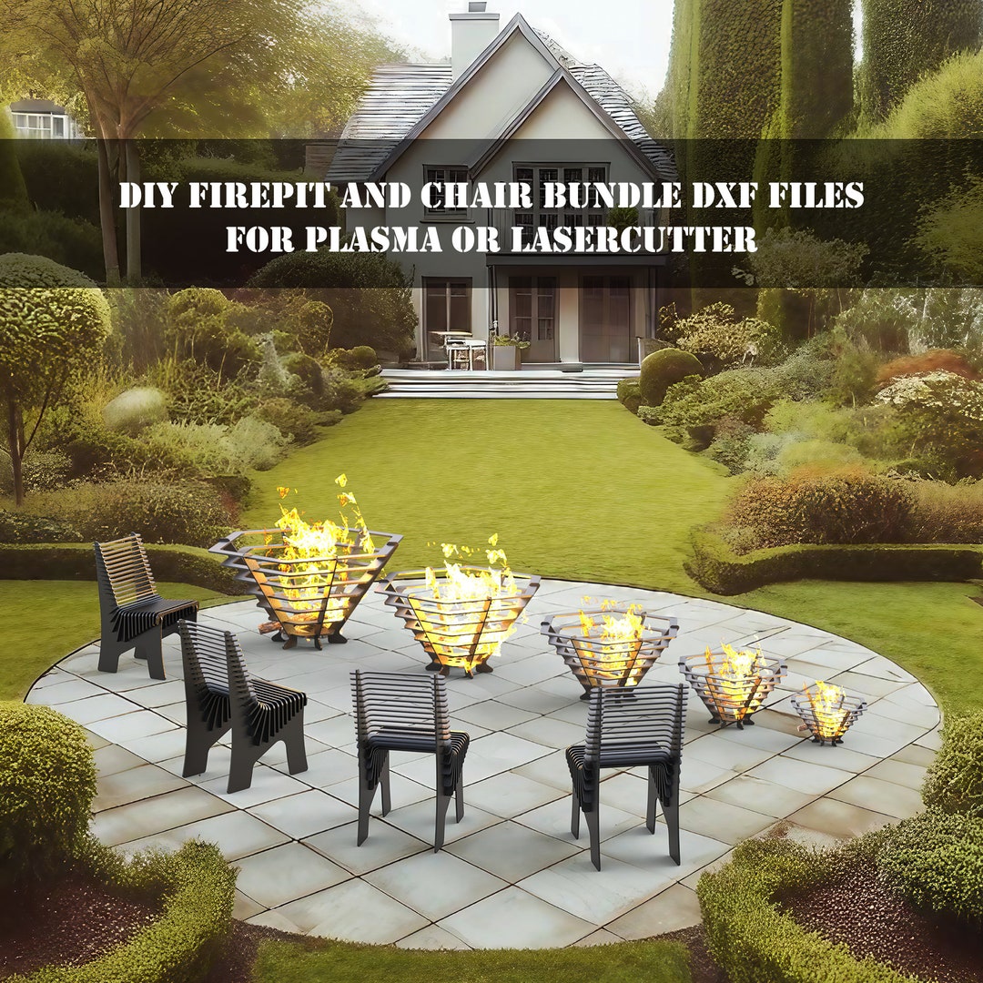 Hex Firepit V2 and Chair Bundle Dxf Files , Diy Metal Firepit Dxf , Dxf ...