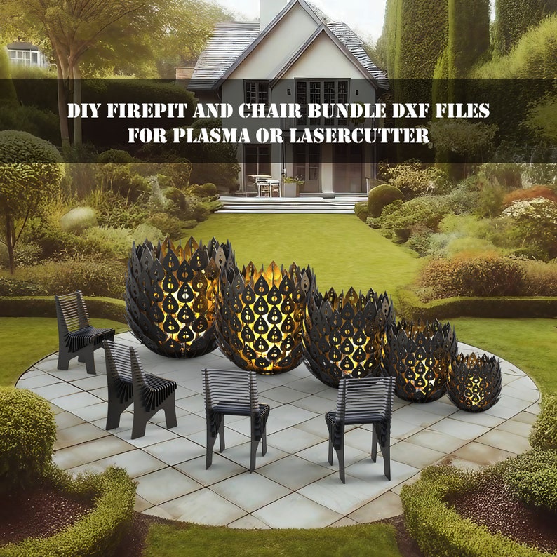 Lotus Firepit & Chair Bundle: DIY Metal DXF Files for CNC - Etsy