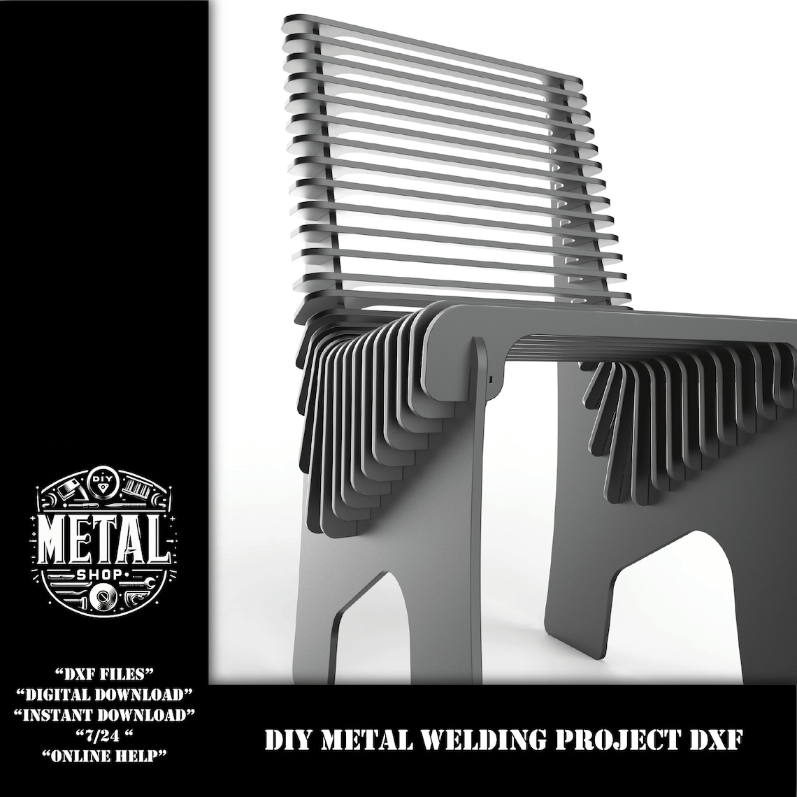 DIY Metal Chair DXF Welding Kit: CNC Plasma Cut File (8mm) - Etsy