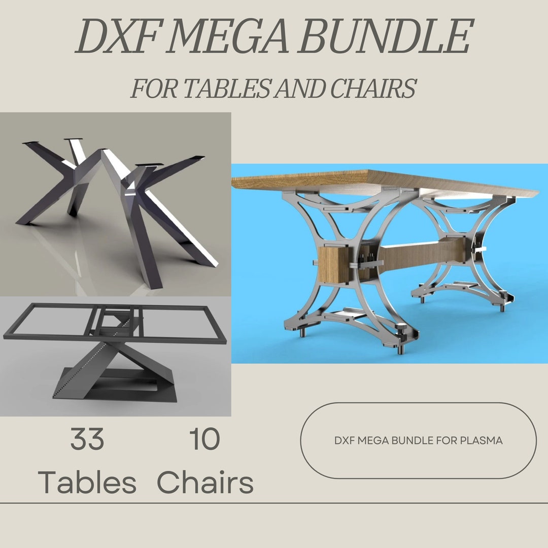 Mega Dxf Chair and Table Bundle , Diy Metal Bundle Dxf , Dxf Files for ...
