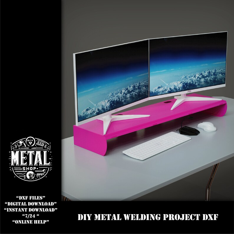 Diy Sheet Metal Monitor Stand Dxf Files, Metal Welding Project DXF ...