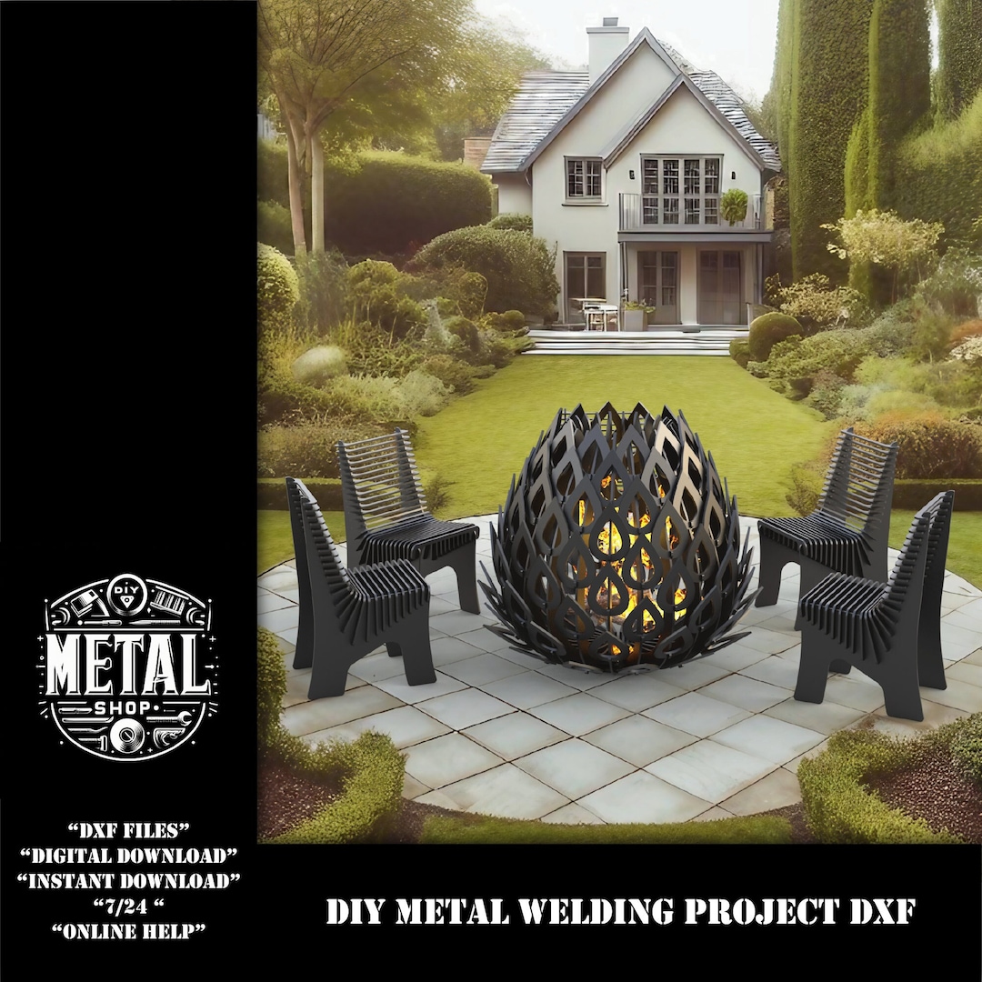Lotus Firepit & Chair DXF Files: DIY Metal CNC (digital Download) - Etsy