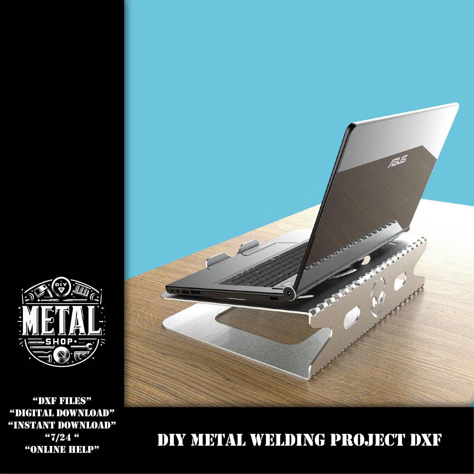 Diy Sheet Metal Laptop Stand Dxf Files, Metal Welding Project DXF Plans ...