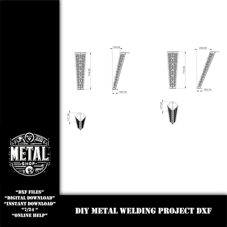 DIY Metal Table Leg Dxf File for Plasma Laser Cnc, Narrow & Wide Type ...