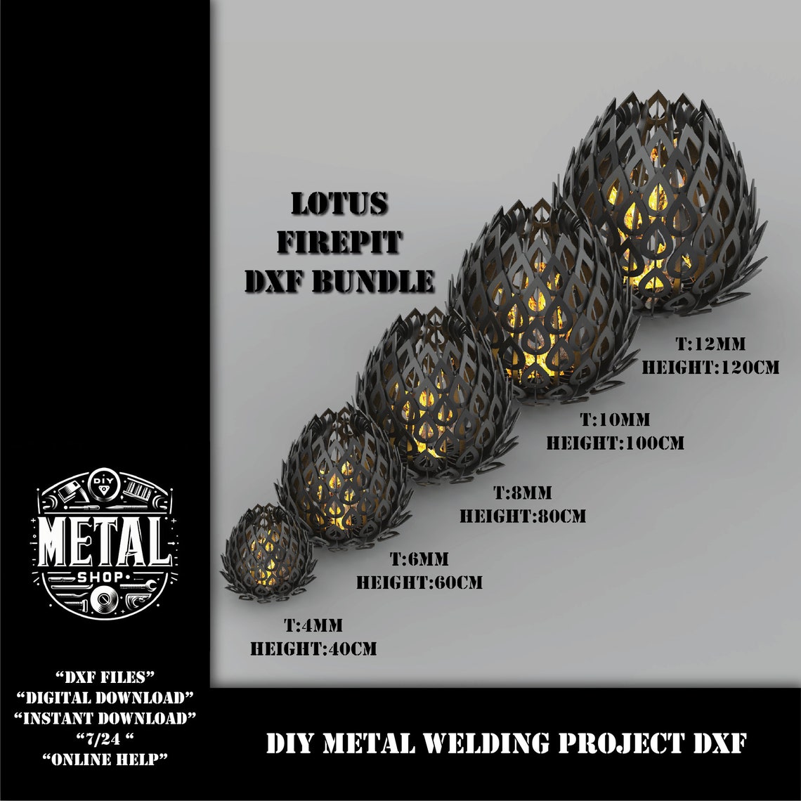 DIY LOTUS Firepit Bundle Welding Project Plans Dxf Bundle, Diy Weld Kit ...