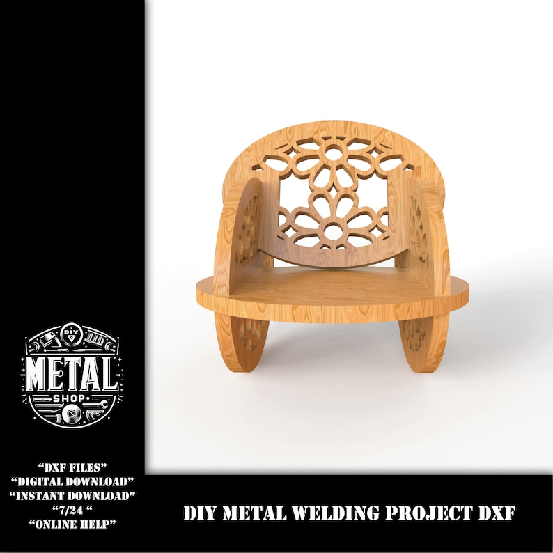 Ornamental Wooden Rocker DXF Files: 2-inch Router Project (digital ...