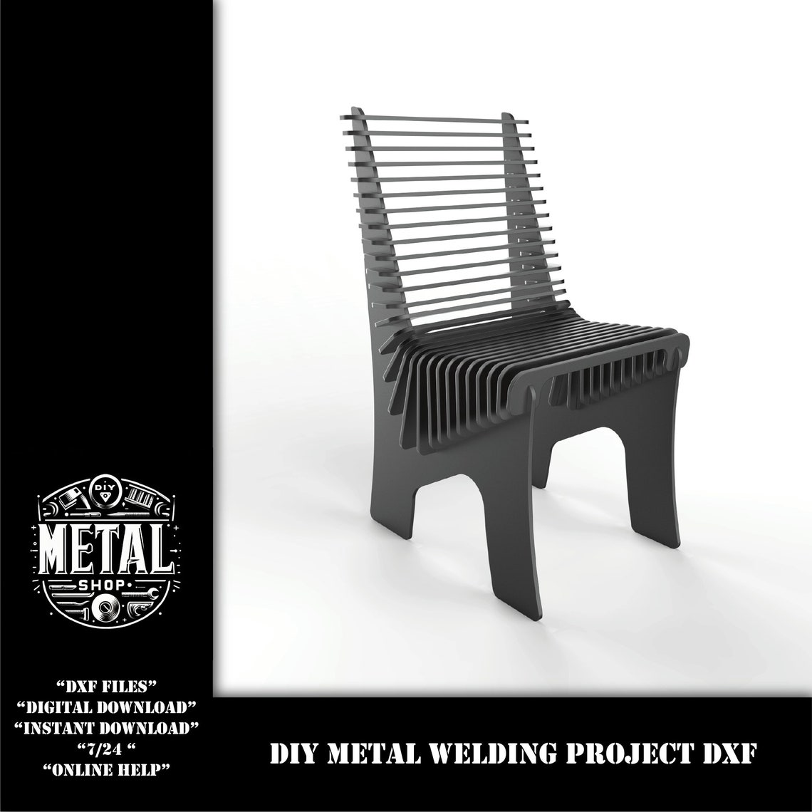 DIY Metal Chair DXF Welding Kit: CNC Plasma Cut File (8mm) - Etsy
