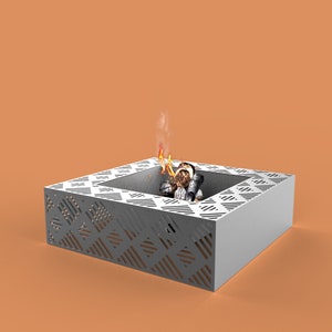 Square Patterned Firepit DXF Files: DIY CNC Laser Cut Grill - Etsy