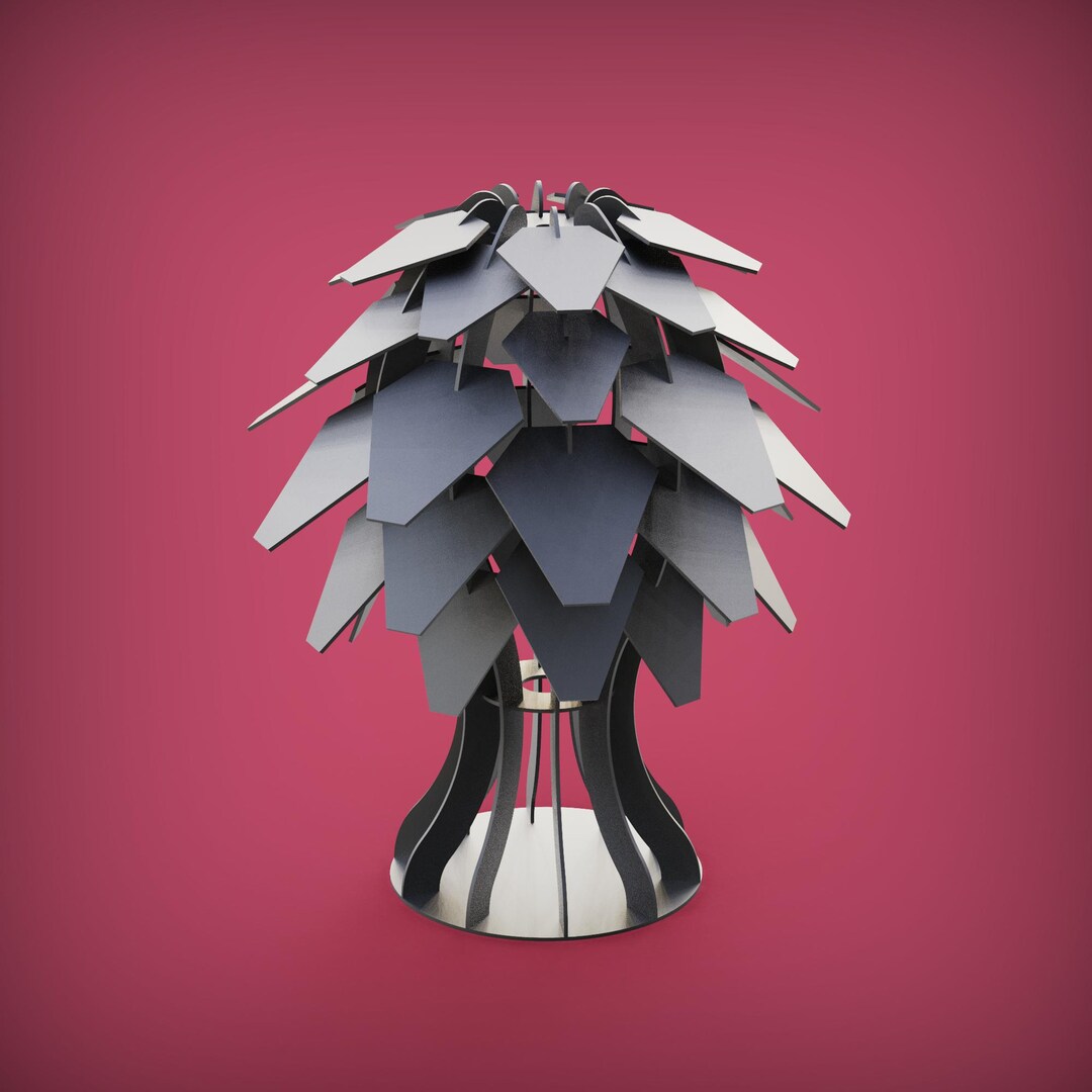 Modern Night Lamp Welding Project Plans: Metal DIY (DXF File) - Etsy