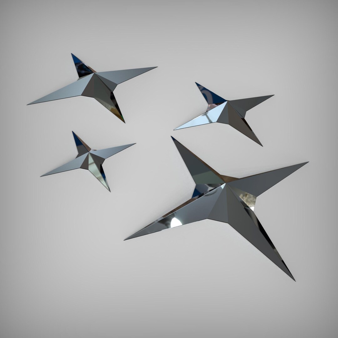 Diy 3d North Star Dxf Files for Plasma Bundle, Poligonal Diy Metal ...