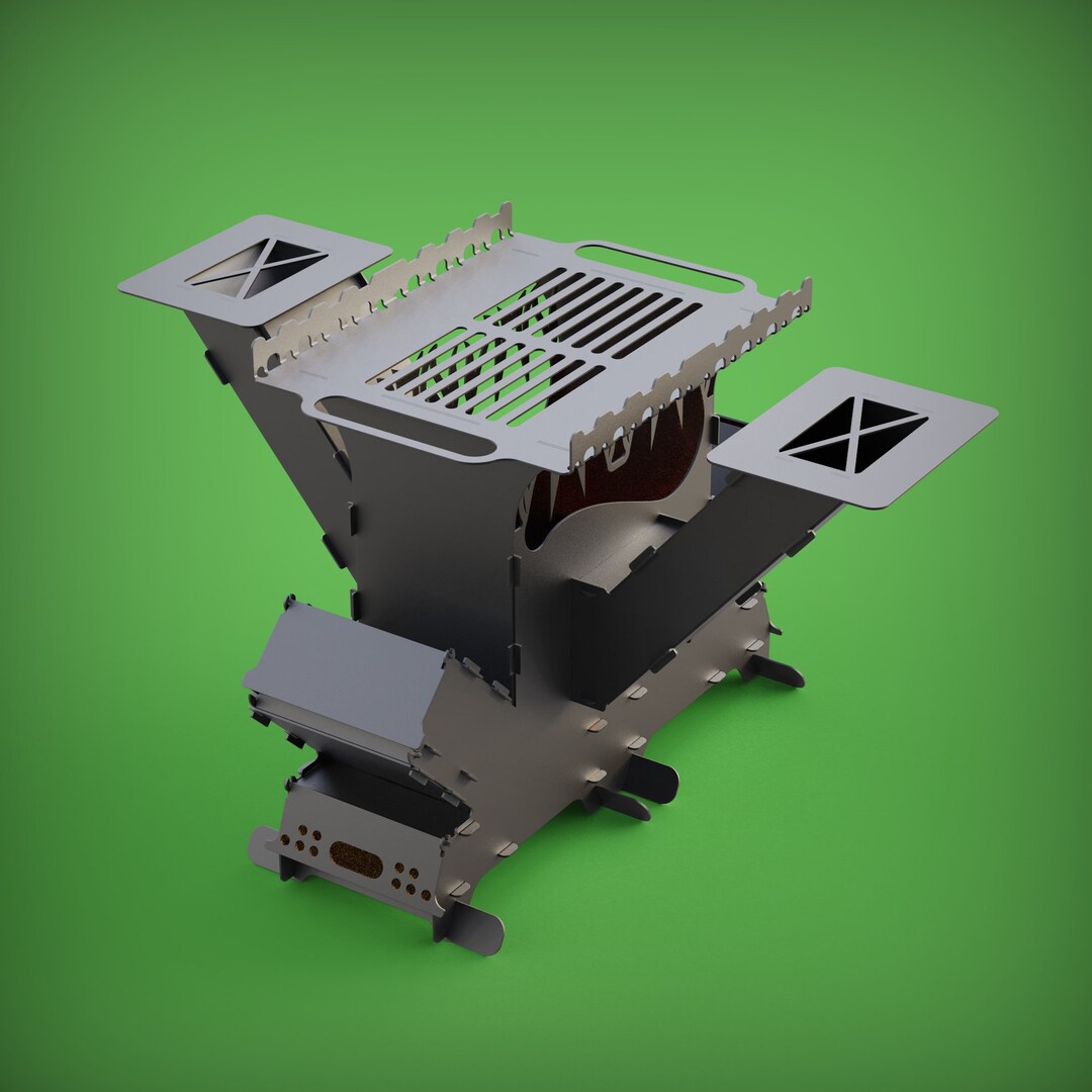 Rocket Stove Grill DXF File: 3mm Portable Camping Stove - Etsy