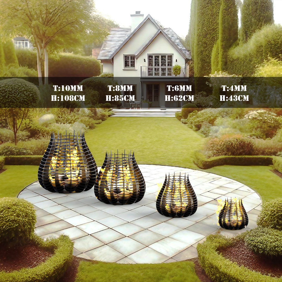 New Unique Original Tulip Dragon Scale Firepit - DXF Bundle - Metal Firepit Cut Plans - Etsy