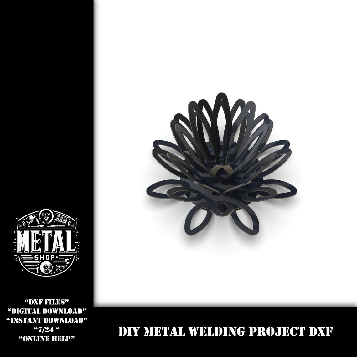 DIY Flower Garden Decor Weld Project Plans Dxf for 5mm, Diy Weld Kit ...