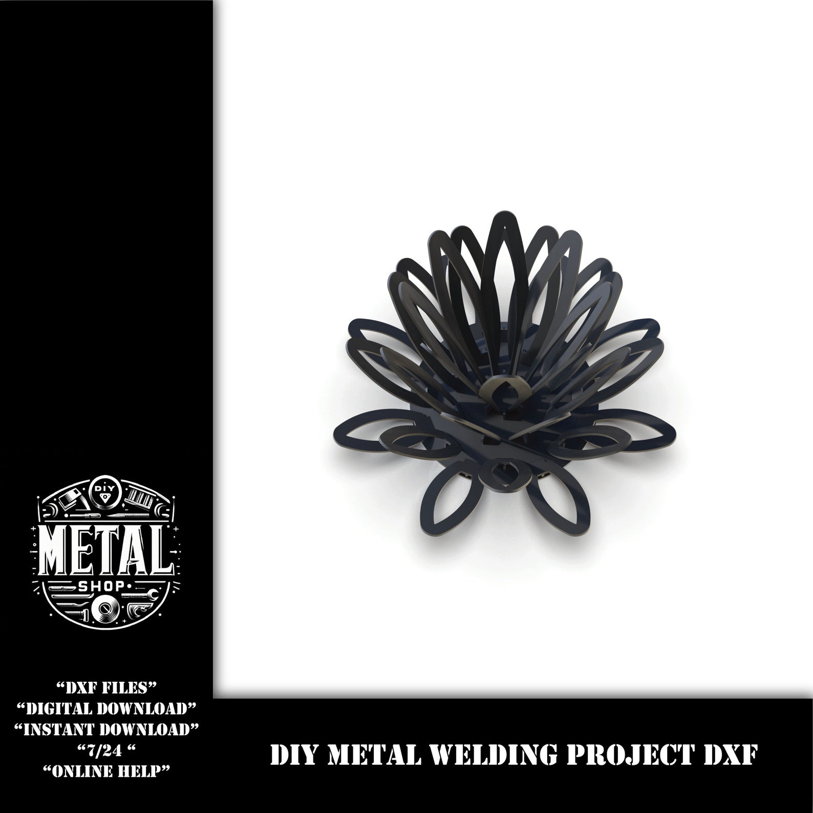 DIY Flower Garden Decor Weld Project Plans Dxf for 5mm, Diy Weld Kit ...