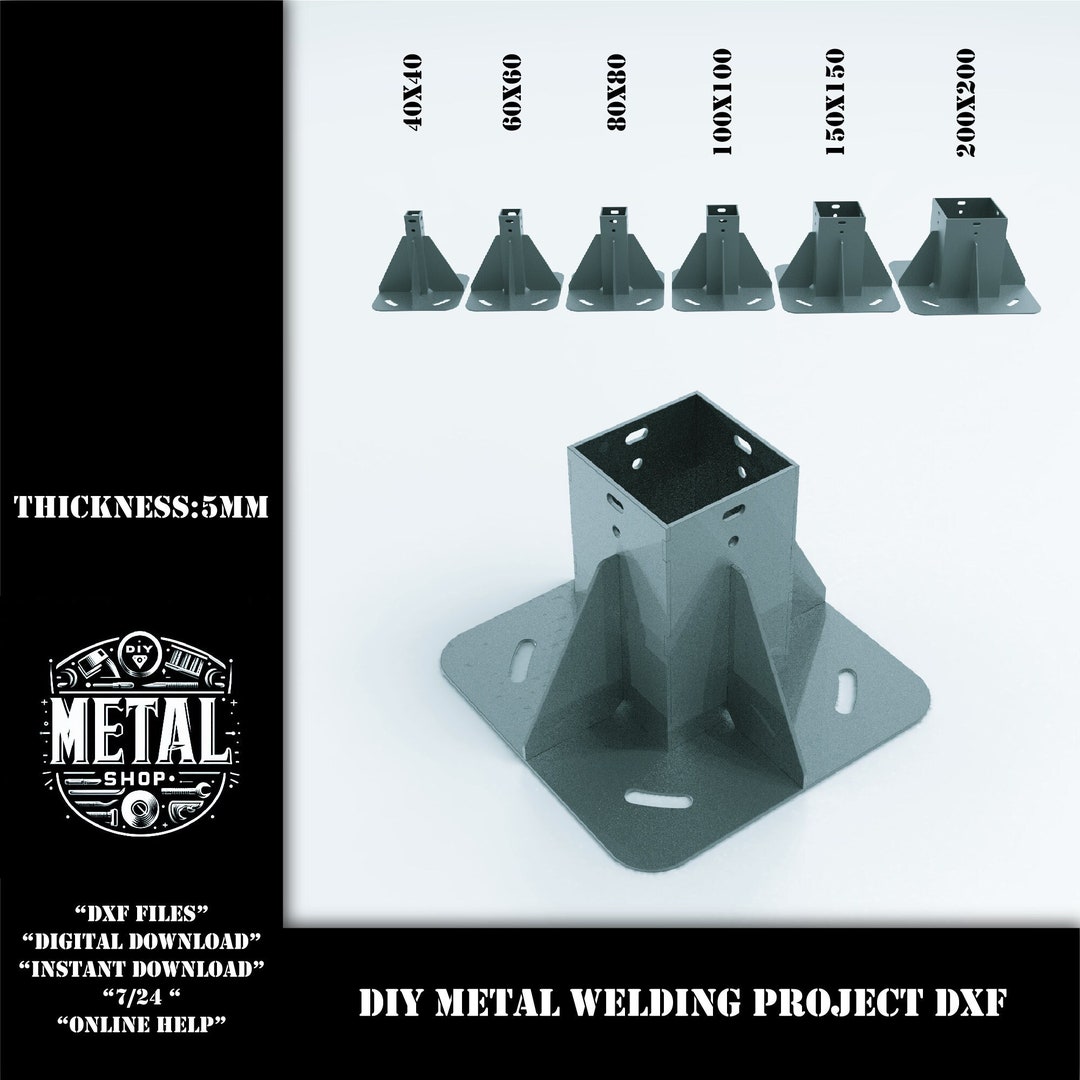 Square Post Base DXF Bundle: Metal Cutting Plan (digital Download) - Etsy