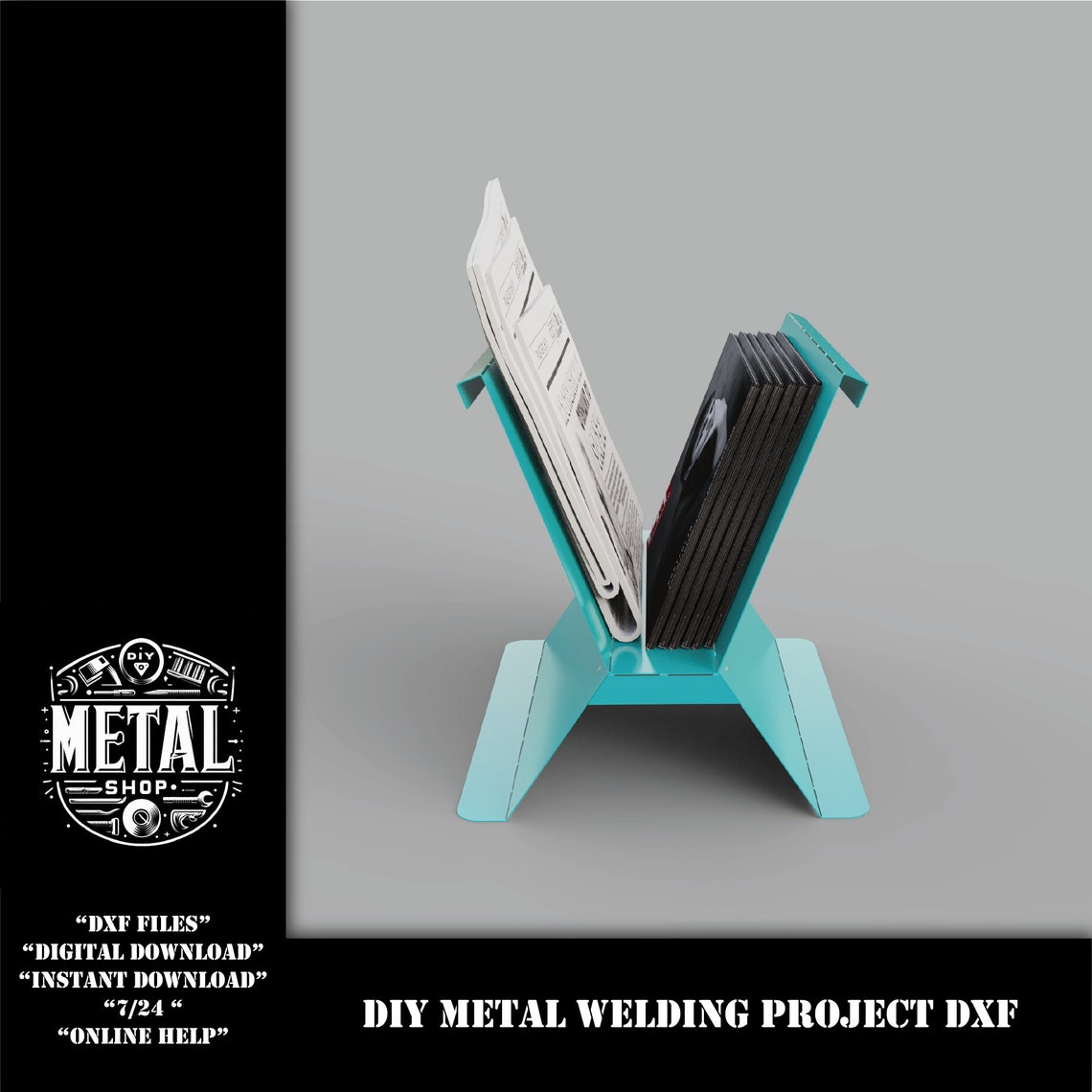 DIY Metal Magazine Rack DXF File: Laser Cut Welding Project (digital ...