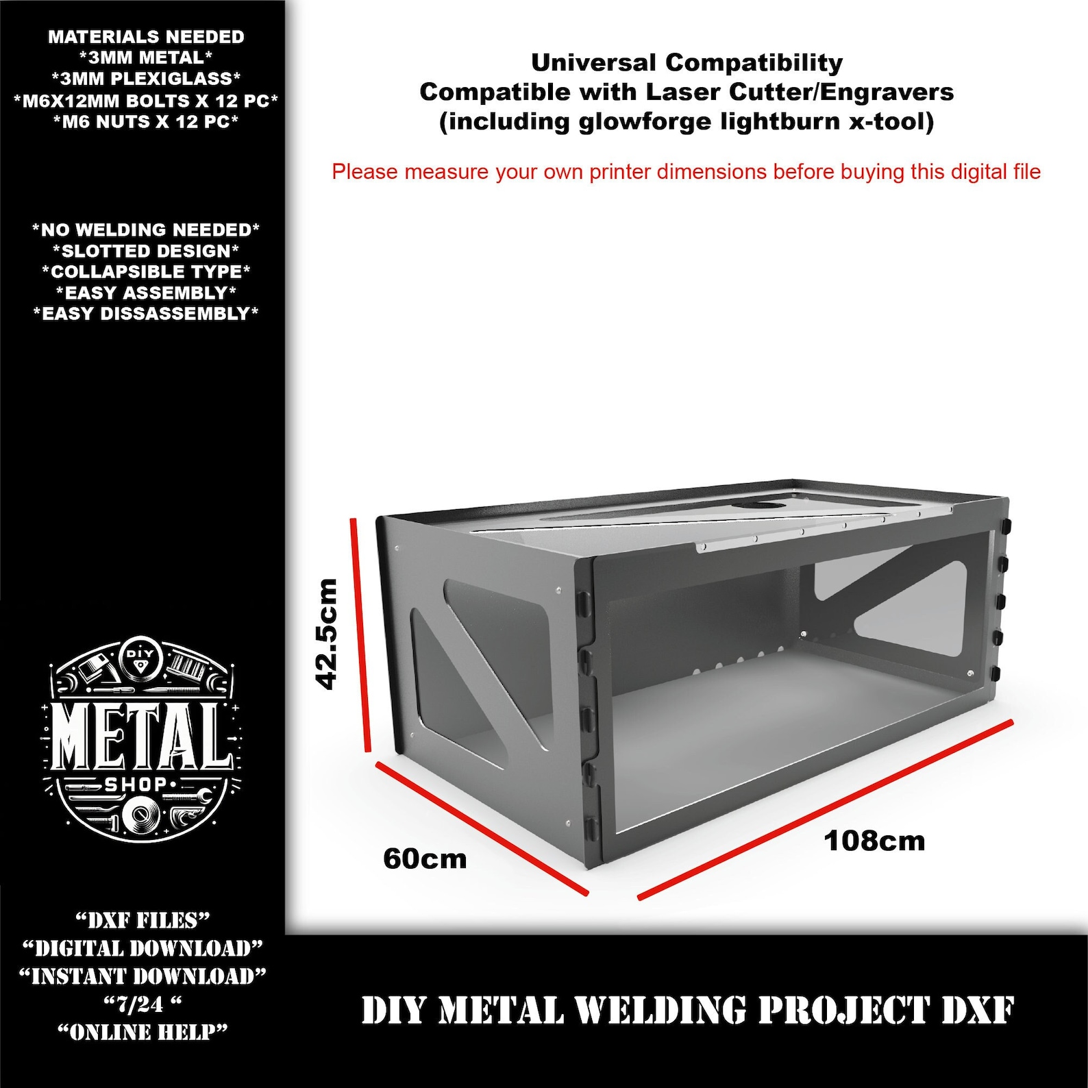 Laser Cutter Enclosure DXF: DIY CNC Project (digital Download) - Etsy