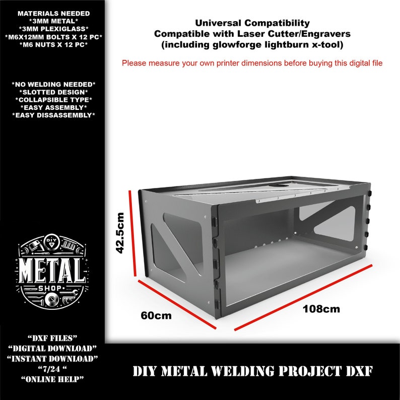 Laser Cutter Enclosure DXF: DIY CNC Project (digital Download) - Etsy