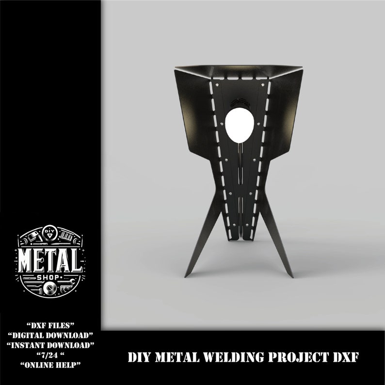DIY Sheet Metal Desktop Lamp Welding Project Plans Dxf Files, Diy Weld ...