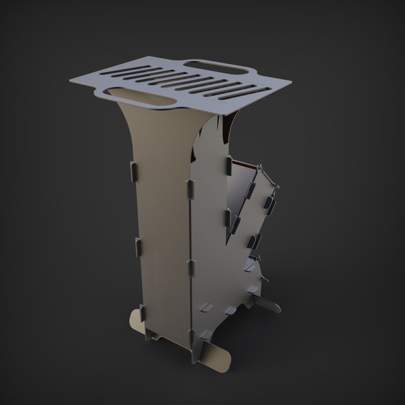 New Rocket Stove Grill Dxf File for Plasma Lasercut, Portable Fire Wood ...