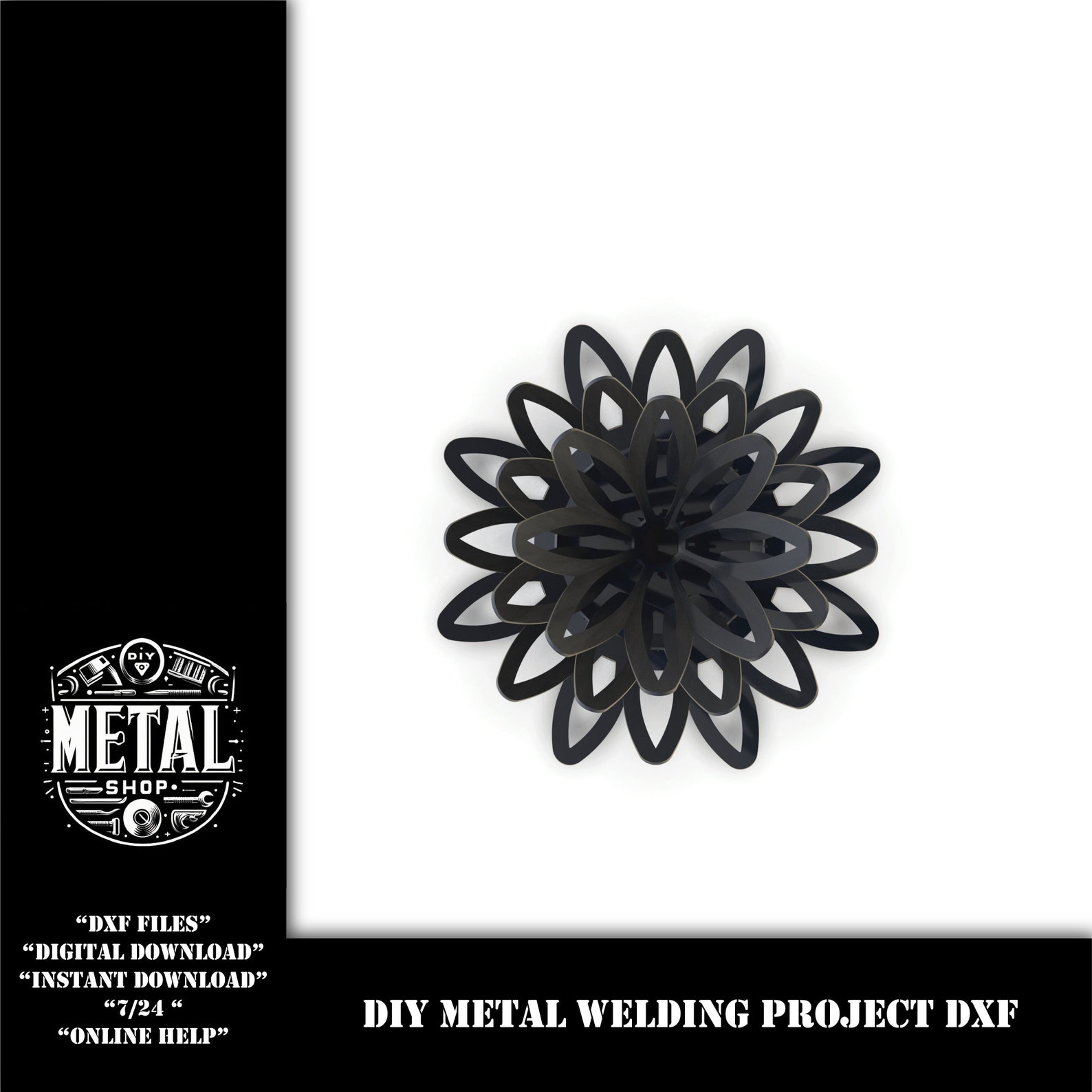 DIY Flower Garden Decor Weld Project Plans Dxf for 5mm, Diy Weld Kit ...