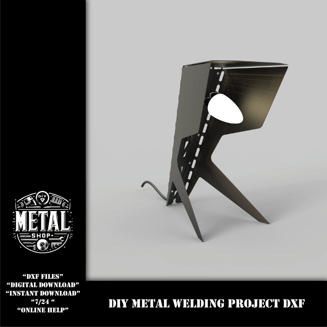 DIY Sheet Metal Desktop Lamp Welding Project Plans (DXF Files) - Etsy