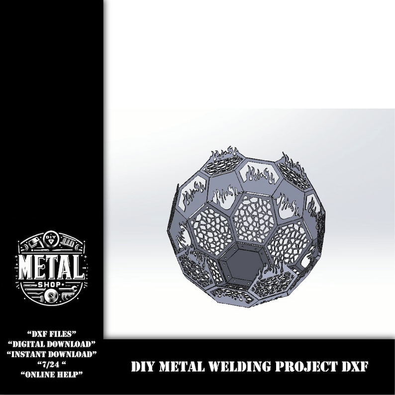 Dodecahedron Firepit DXF Plans: DIY Metal Welding Project (digital ...