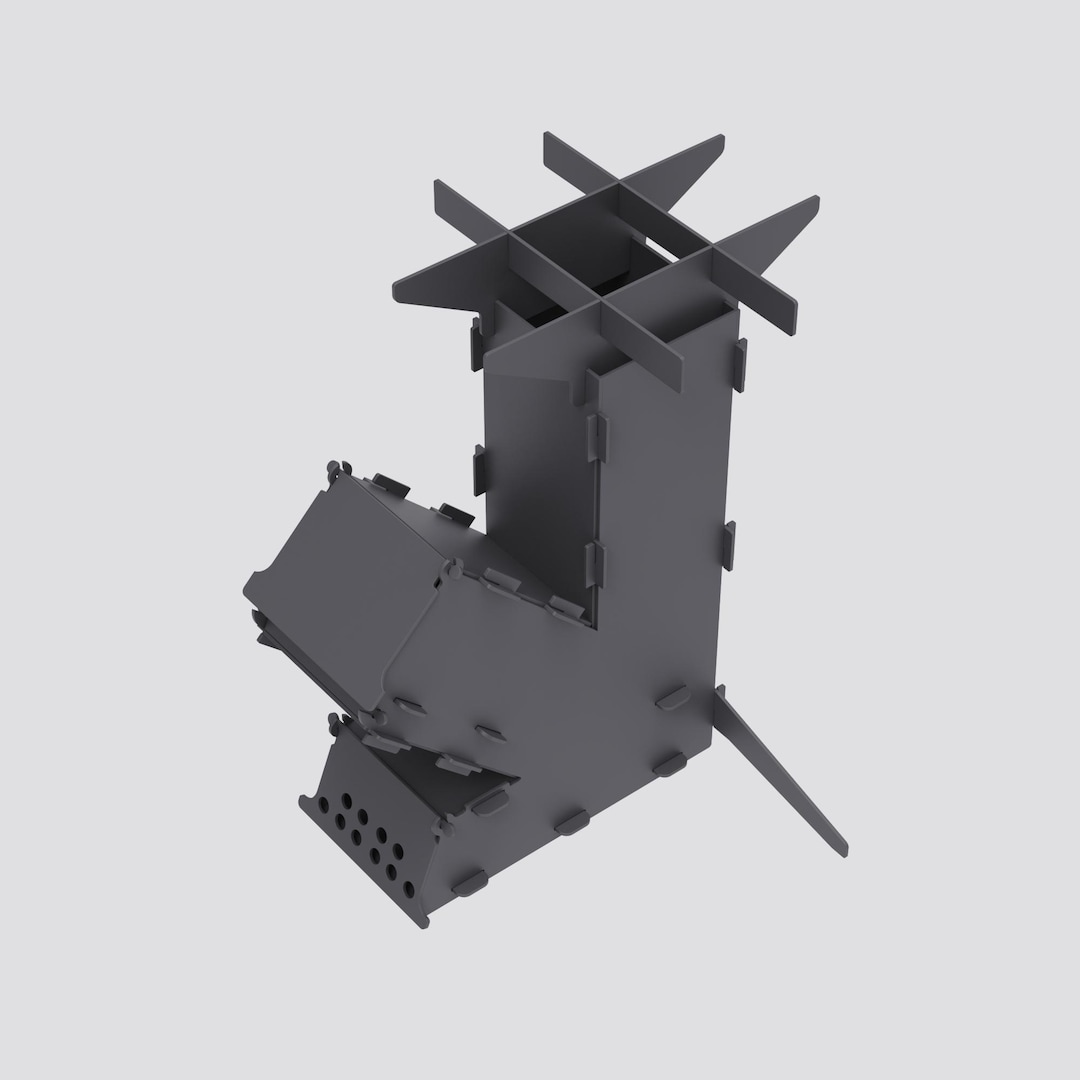 Mini Rocket Stove Grill Dxf File for Plasma Lasercut, Portable Fire ...