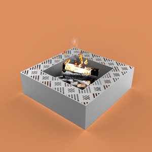 Square Patterned Firepit DXF Files: DIY CNC Laser Cut Grill - Etsy