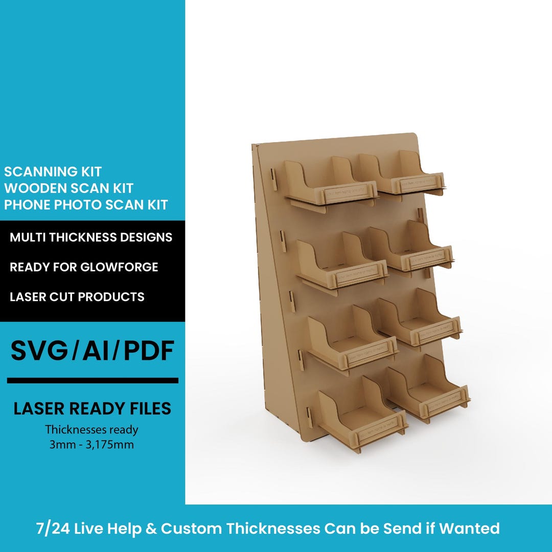 Vertical Display Stand SVG Laser Cut File: Self Locking Lid, CNC ...