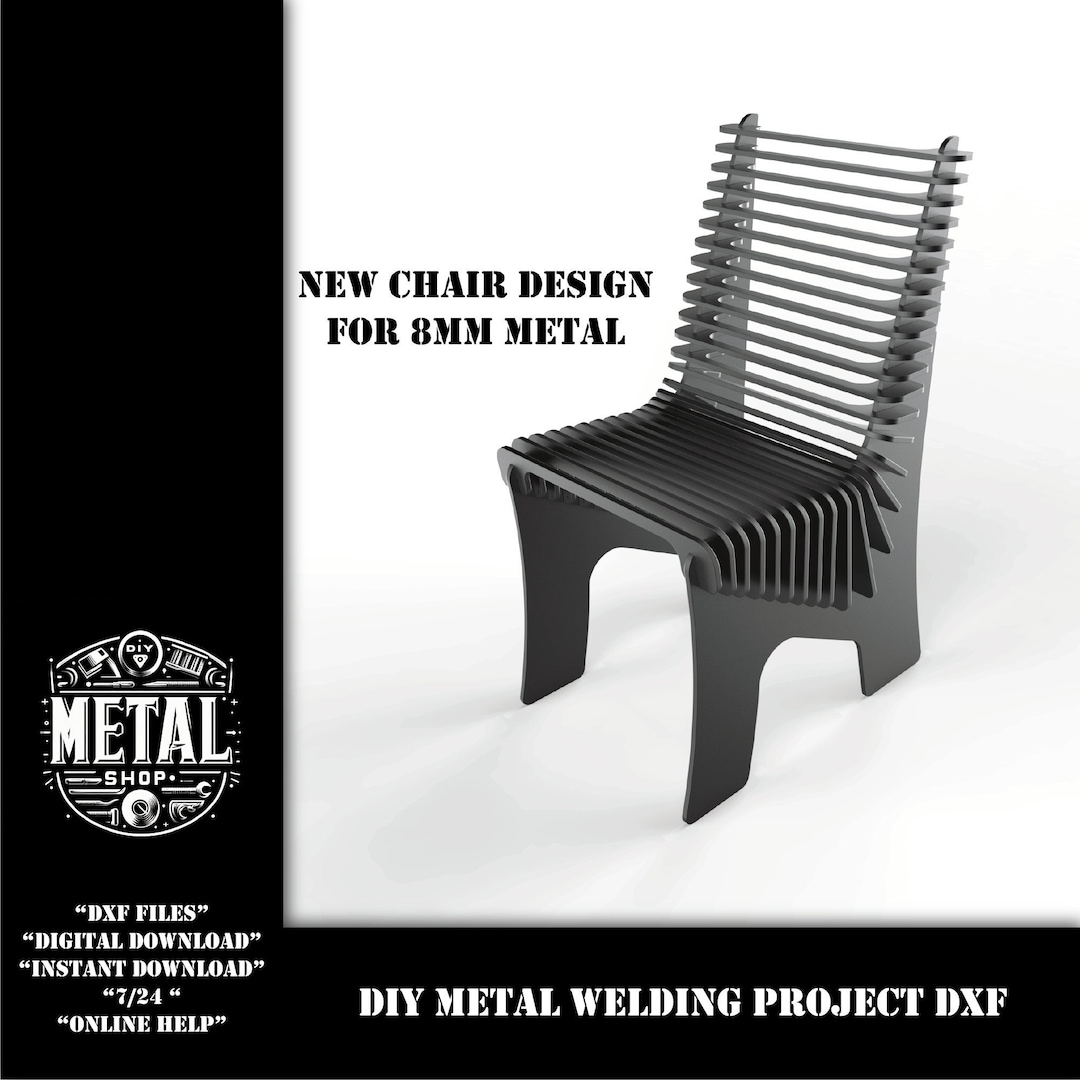 DIY Metal Chair DXF Welding Kit: CNC Plasma Cut File (8mm) - Etsy