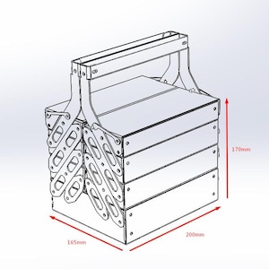Small Collapsible Toolbox DXF File: Sheet Metal Tool Organizer (digital ...