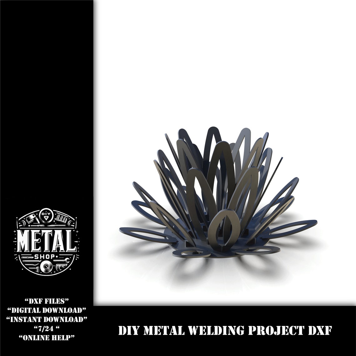 DIY Flower Garden Decor Weld Project Plans Dxf for 5mm, Diy Weld Kit ...