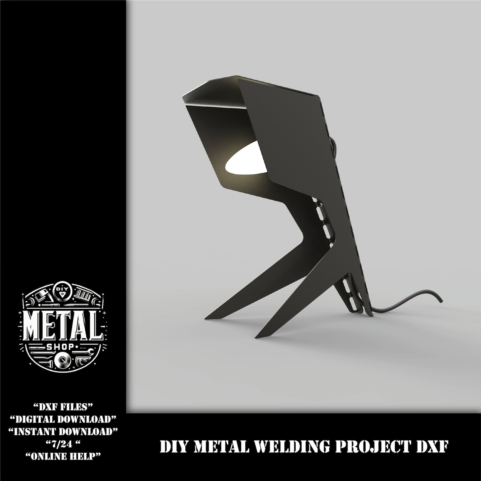 DIY Sheet Metal Desktop Lamp Welding Project Plans (DXF Files) - Etsy