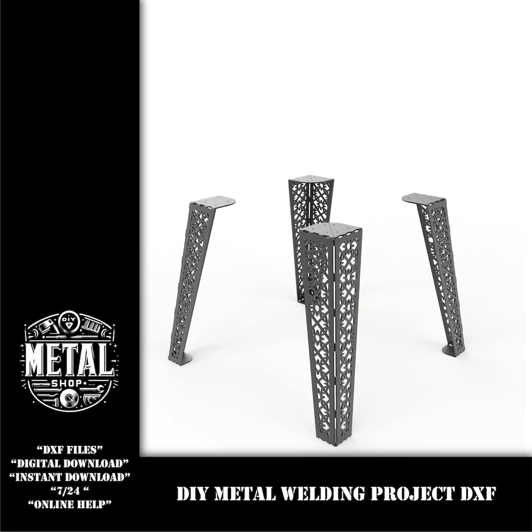 DIY Metal Table Leg Dxf File for Plasma Laser Cnc, Narrow & Wide Type ...