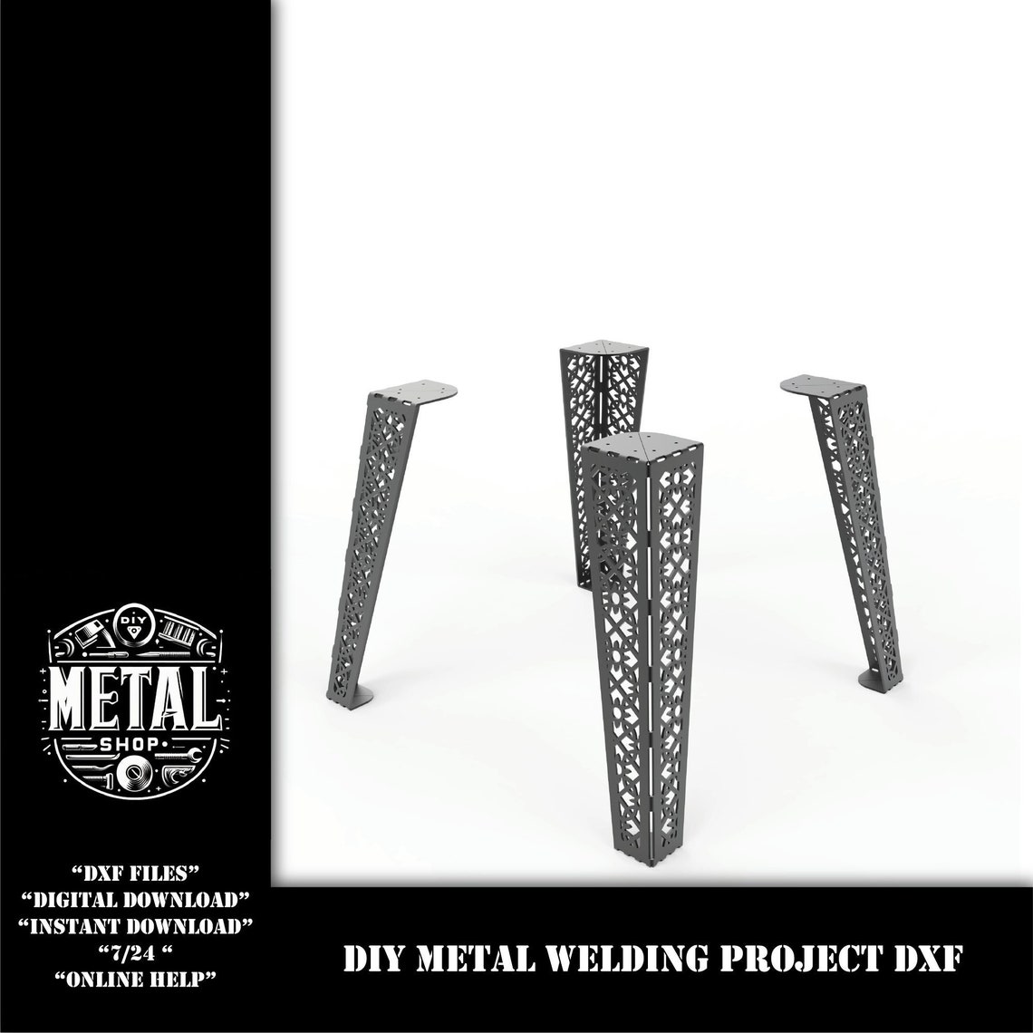 DIY Metal Table Leg Dxf File for Plasma Laser Cnc, Narrow & Wide Type ...