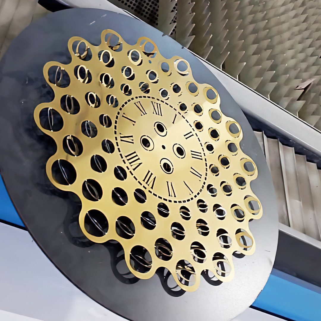 DIY DXF Decorative Wall Clock Design, Diameter 40cm, Bubbles Modern 3d ...