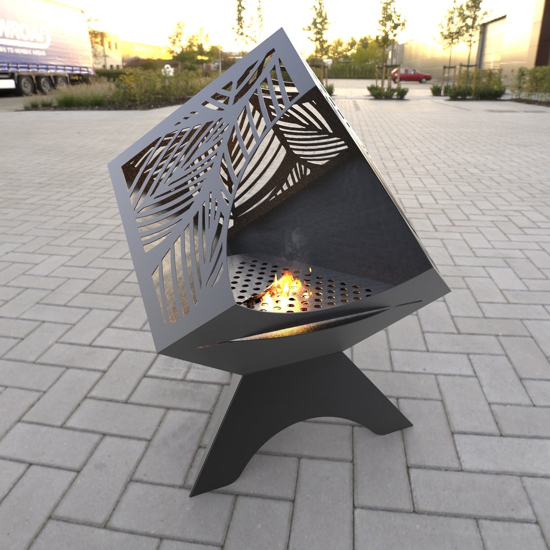 Leafy Steampunk Diy Firepit With Grill Sheet Metal Cnc Cutting Files ...