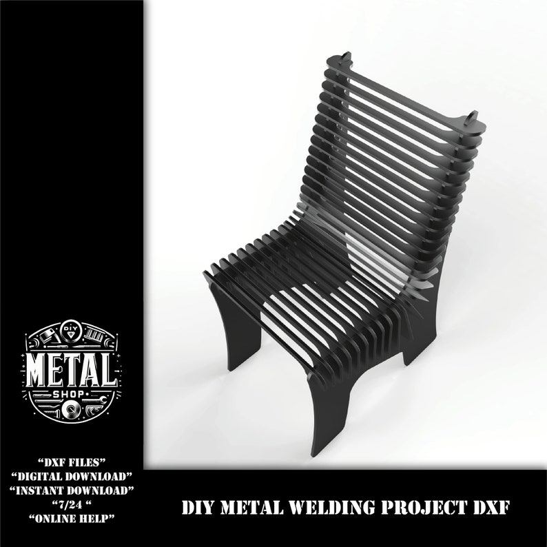Metal Chair DXF Welding Project Files: 8mm Lasercut Design (digital ...