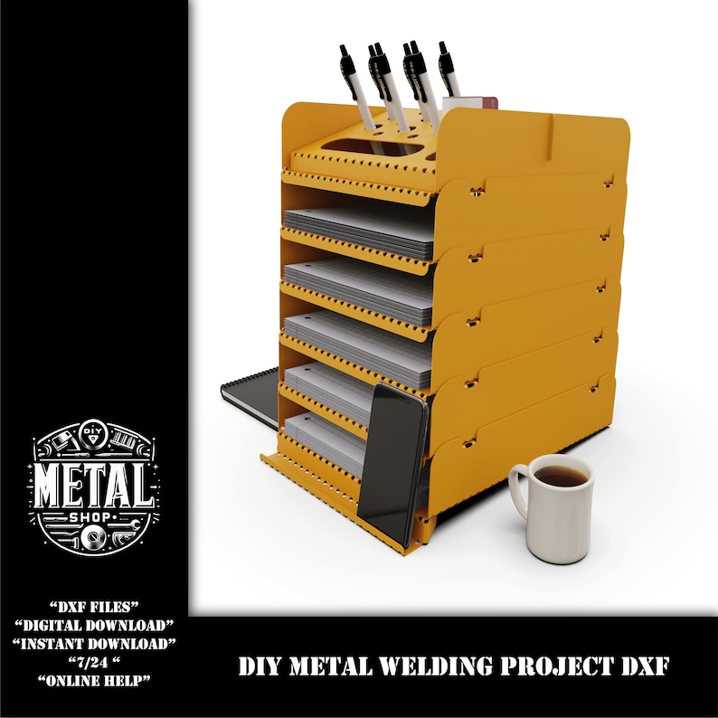 Bundle A3 A4 A5 Organizer Desktop Shelves Sheet Metal Dxf Files, A4 ...
