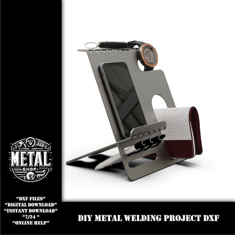 DIY Metal Phone Stand DXF, Charging Dock With Magnetic Charging Unit ...