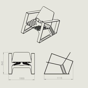 New Type Designer Chair DXF Metal NO Bends!,10mm Thick Steel, Weld Kit ...