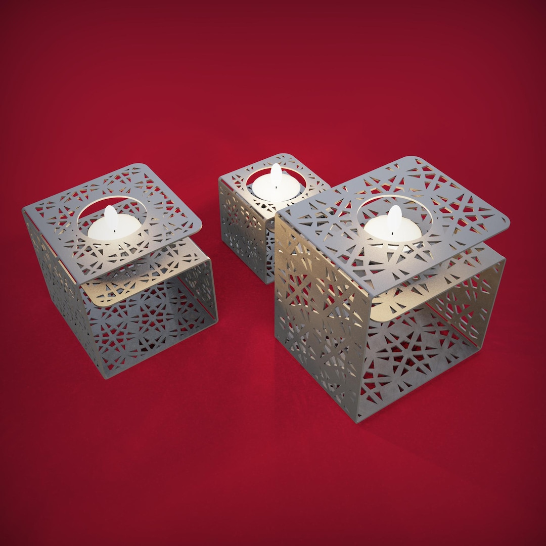 Sheet Metal Dxf Tealight Holder Bundles V3, Simple Tealight Candle ...