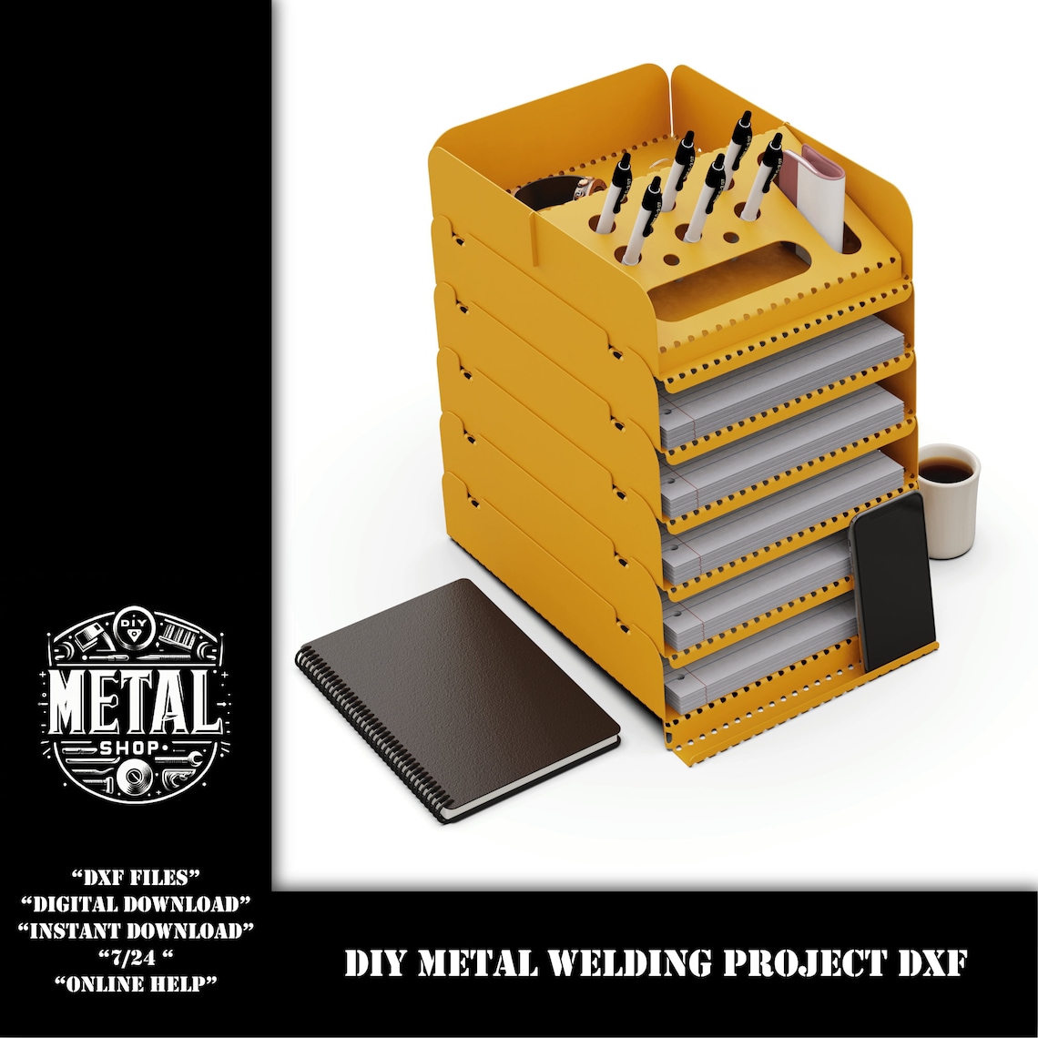 Bundle A3 A4 A5 Organizer Desktop Shelves Sheet Metal Dxf Files, A4 ...