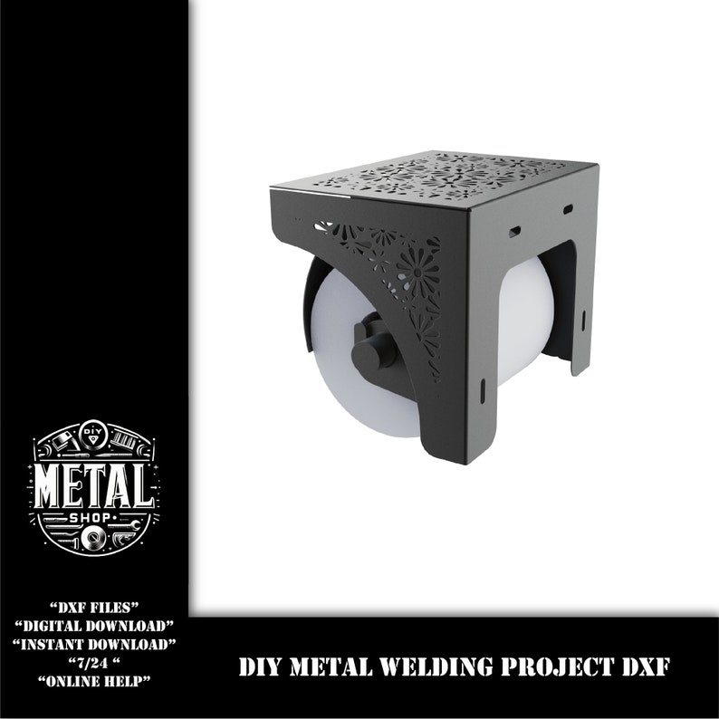 DIY Wall Mount Toilet Paper Holder DXF File: Laser Cut Plans (digital ...