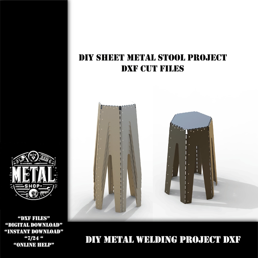 DIY Metal Stool Welding Project: DXF Files - Etsy