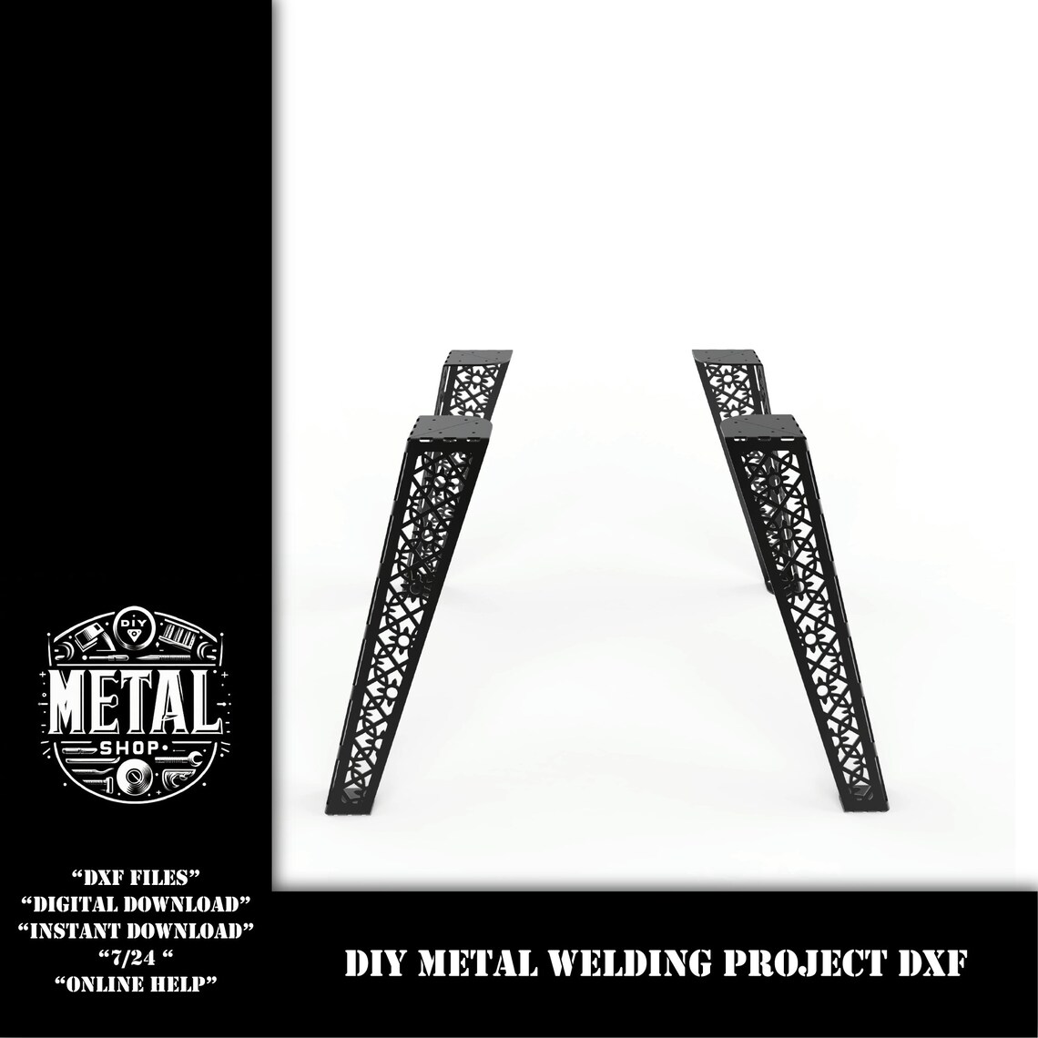 DIY Metal Table Leg Dxf File for Plasma Laser Cnc, Narrow & Wide Type ...